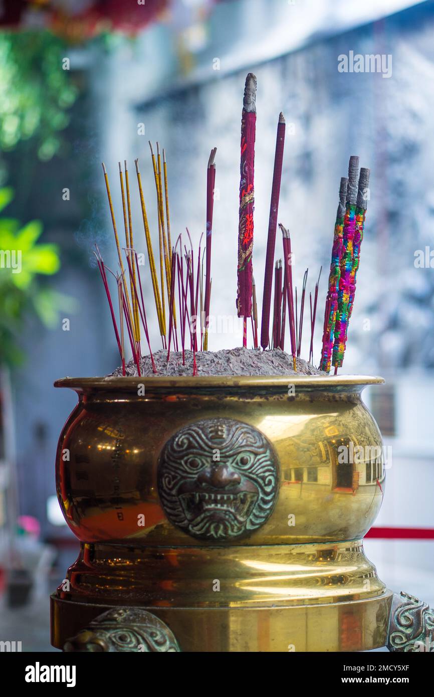 Smokey Incense Sticks burnt at Sam Poo Kong Temple. Semarang. Indonesia ...