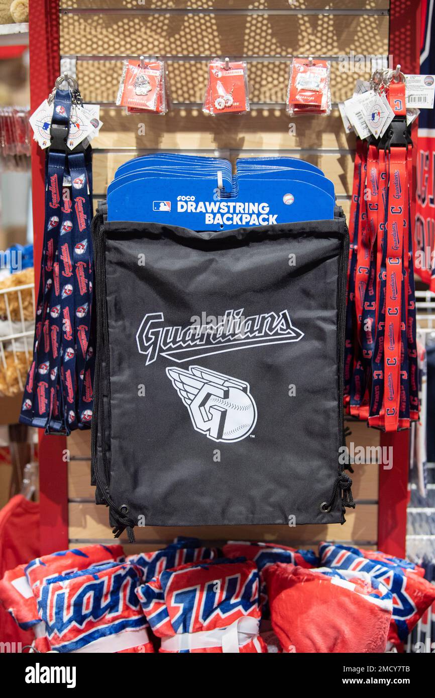 New merchandise is displayed at the opening of the Cleveland Guardians ...
