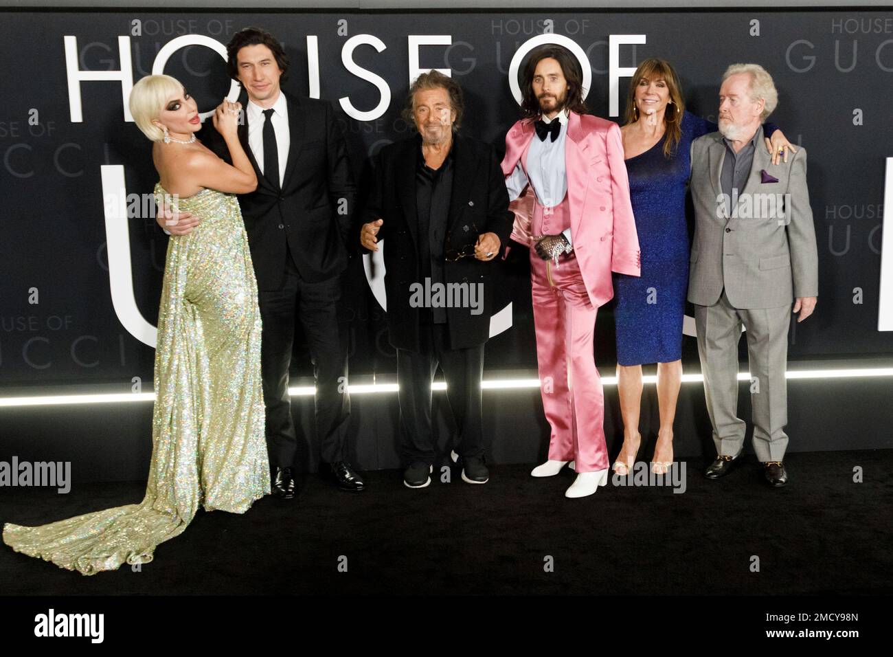 Lady Gaga, from left, Adam Driver, Al Pacino, Jared Leto, Giannina ...