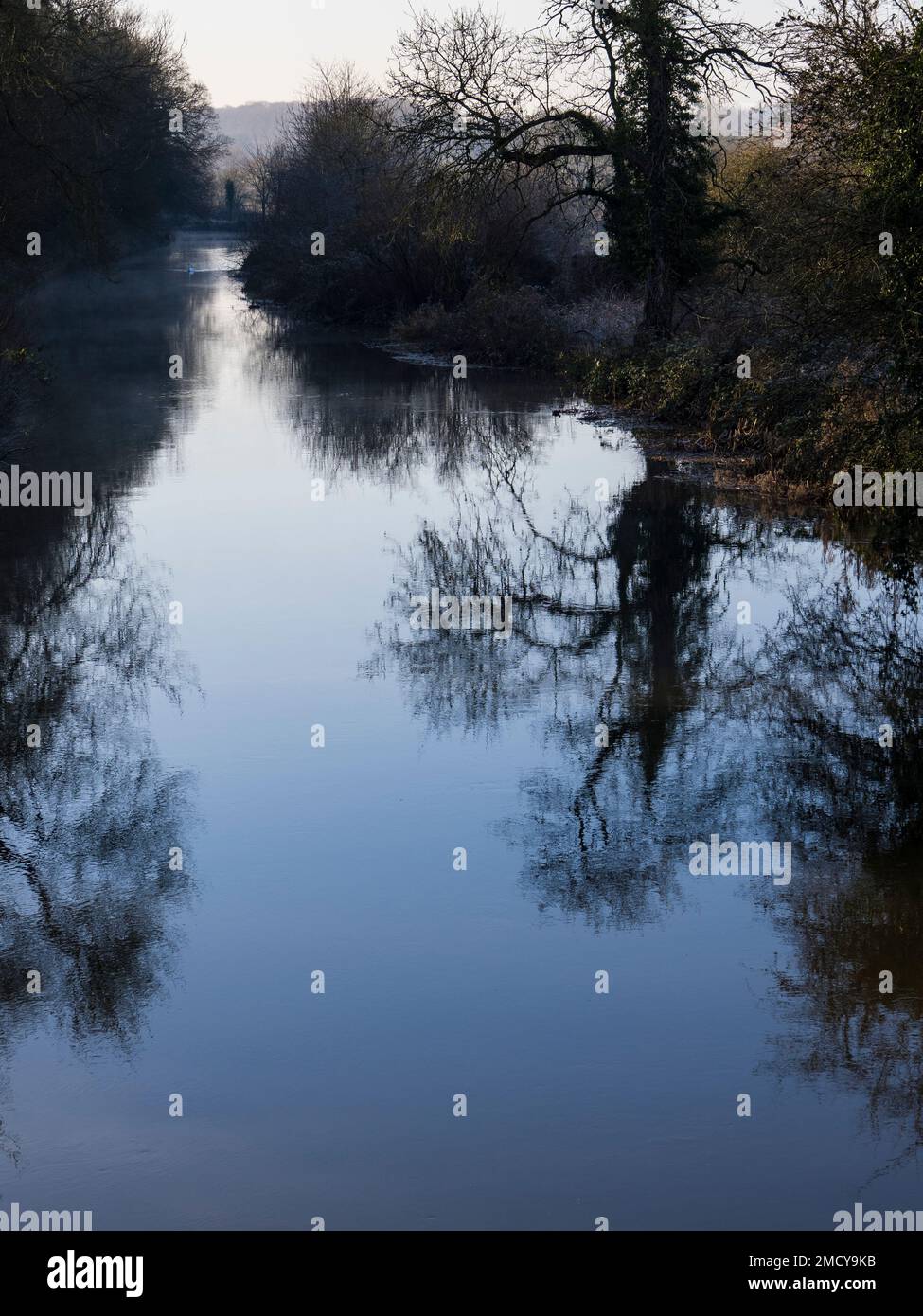 Winter Landscape, The Itchen navigation, Winchester, Hampshire, England ...