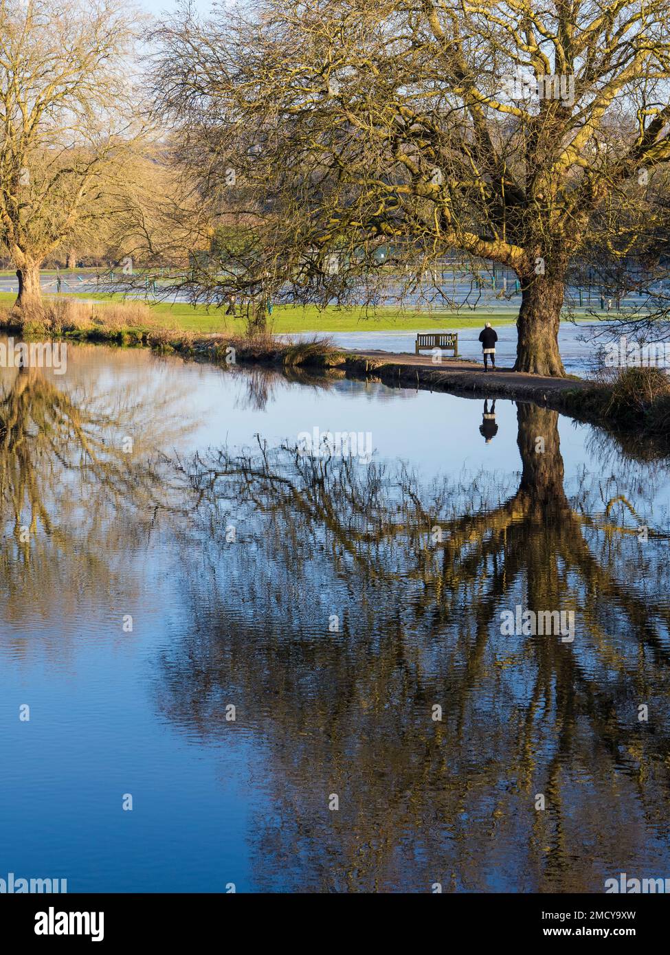 Winter Landscape, The Itchen navigation, Winchester, Hampshire, England ...