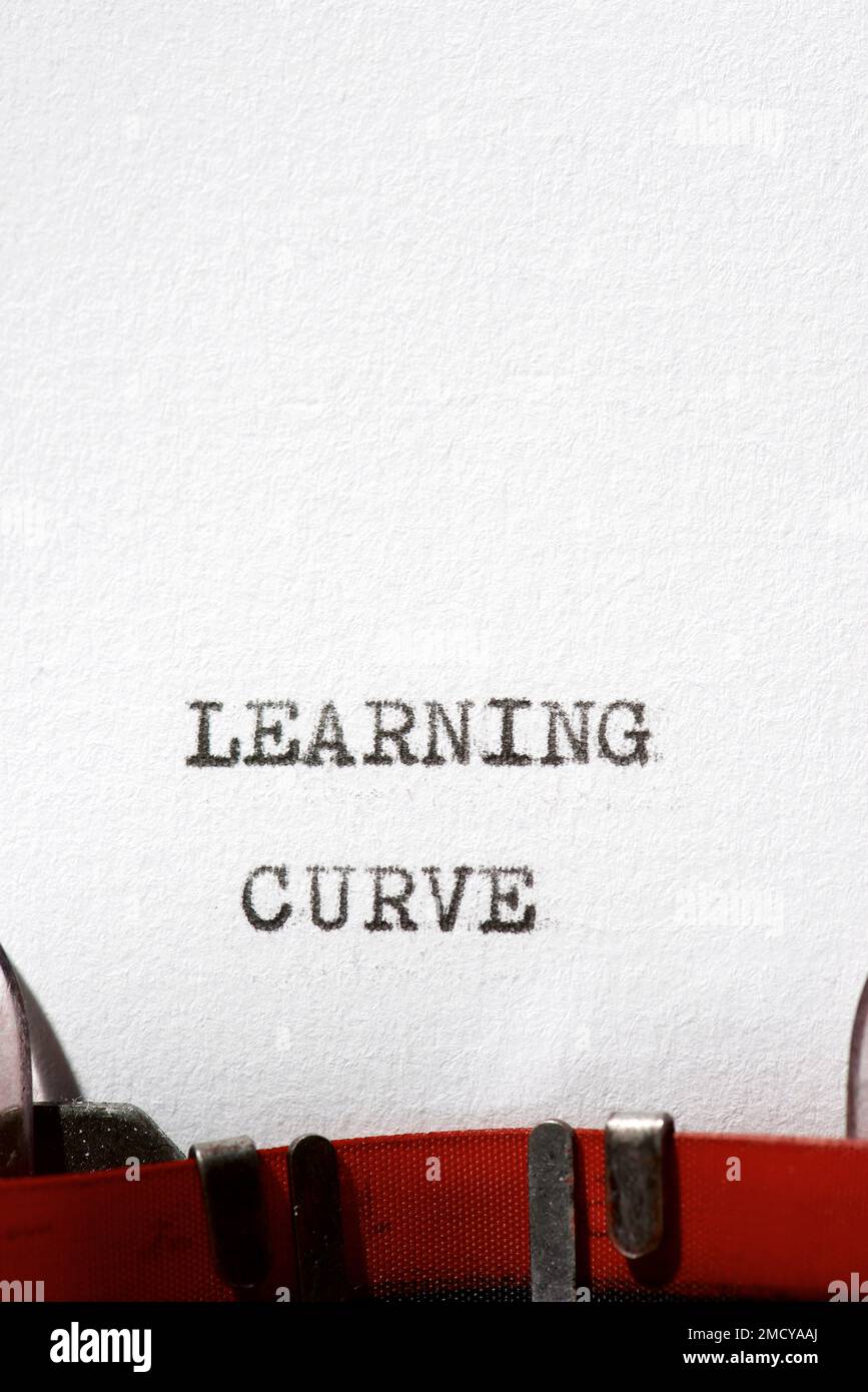 Learning curve phrase written with a typewriter Stock Photo - Alamy