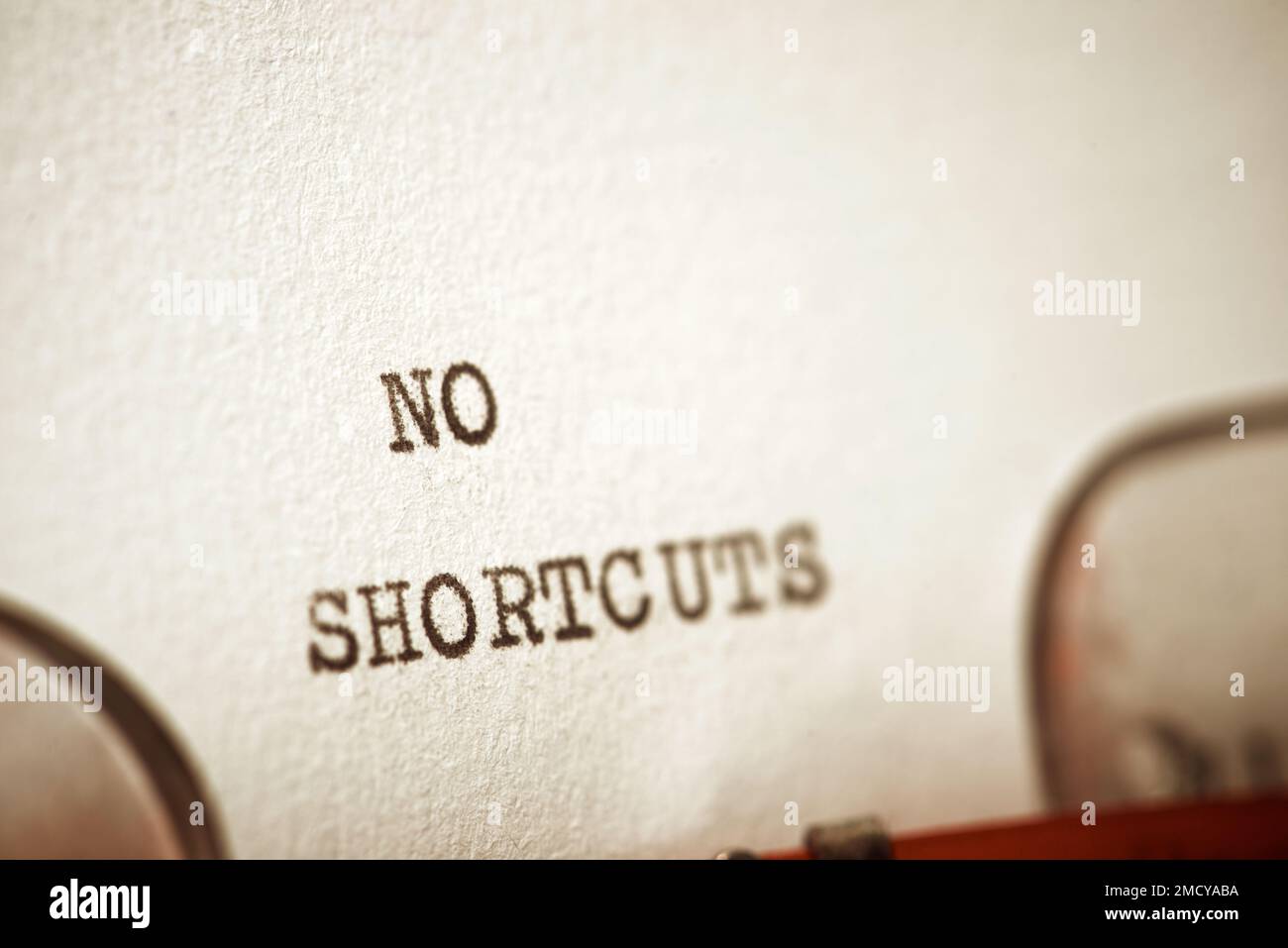 No shortcuts phrase written with a typewriter Stock Photo - Alamy