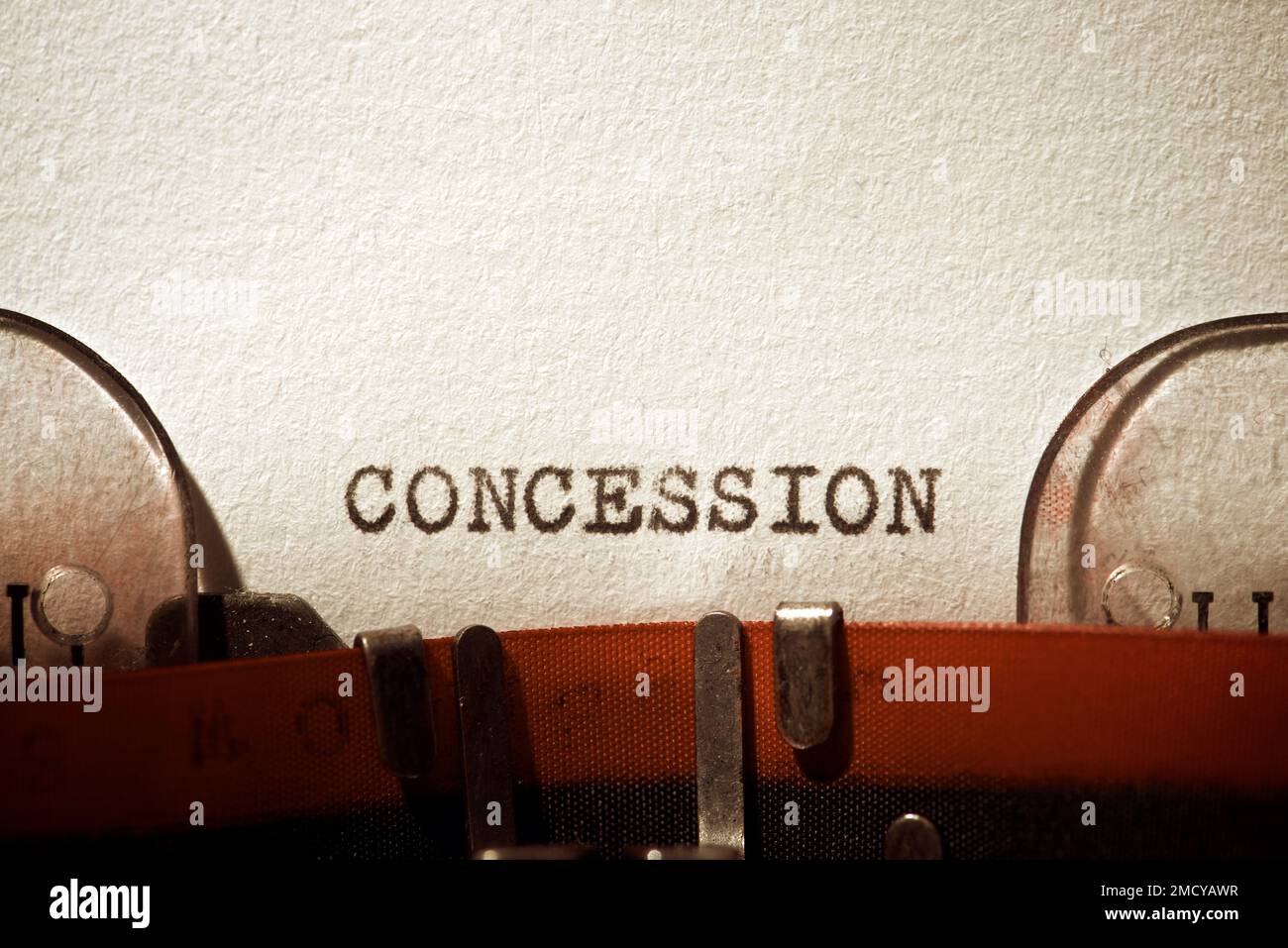 Concession word written with a typewriter Stock Photo - Alamy