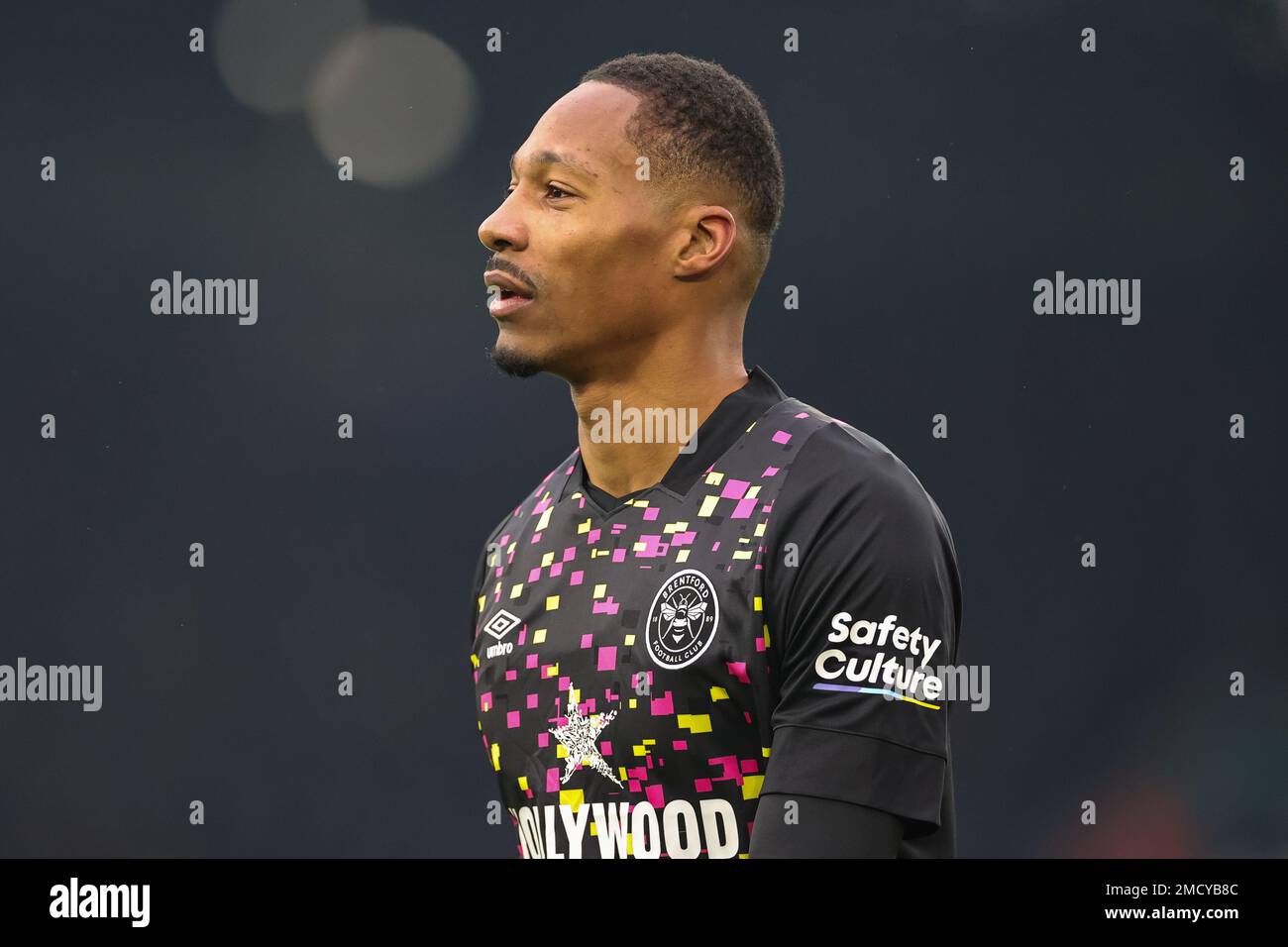 Ethan Pinnock #5 of Brentford during the Premier League match Leeds ...