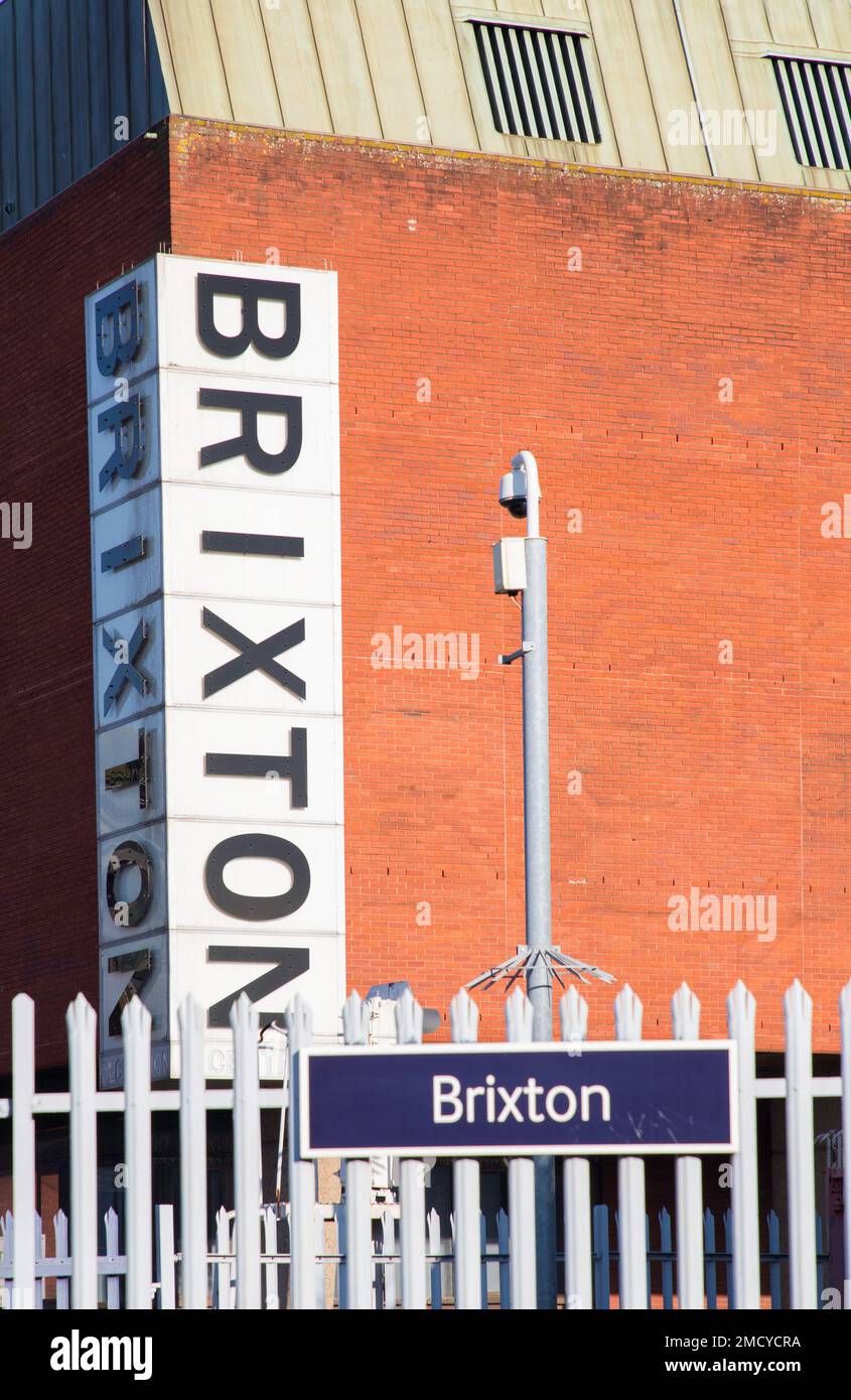Brixton Station London with big Brixton Sign Stock Photo - Alamy