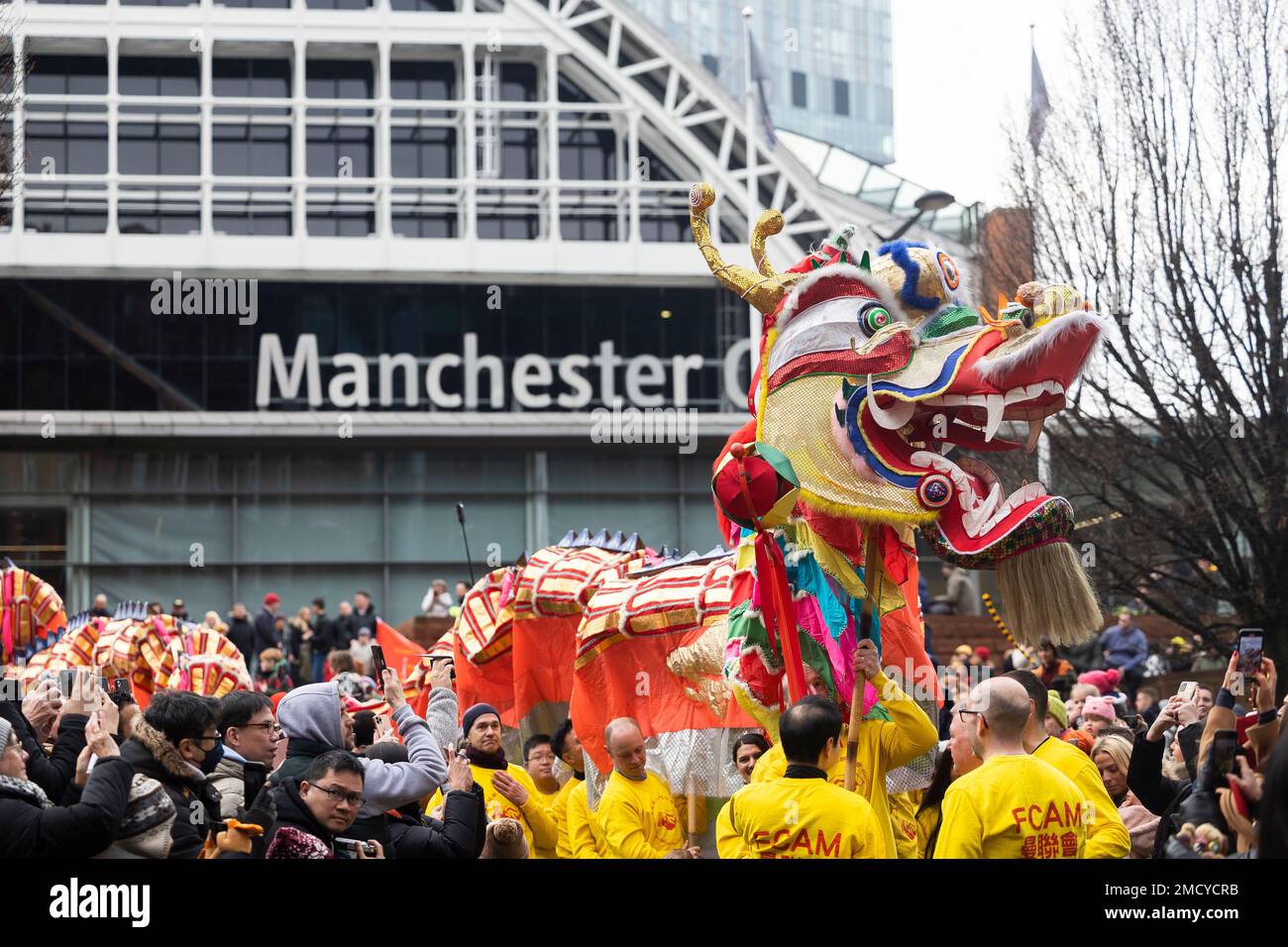 EDITORIAL USE ONLY Performers take part in the Dragon Parade as part of ...