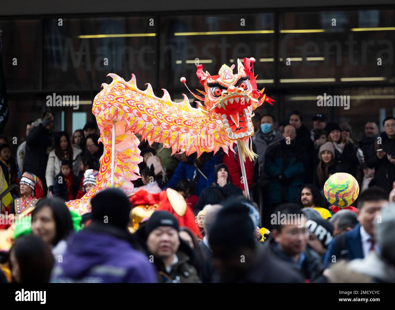 EDITORIAL USE ONLY Performers take part in the Dragon Parade as part of ...