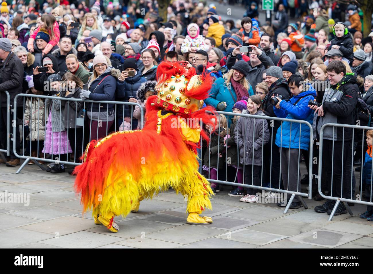 EDITORIAL USE ONLY Performers take part in the Dragon Parade as part of ...