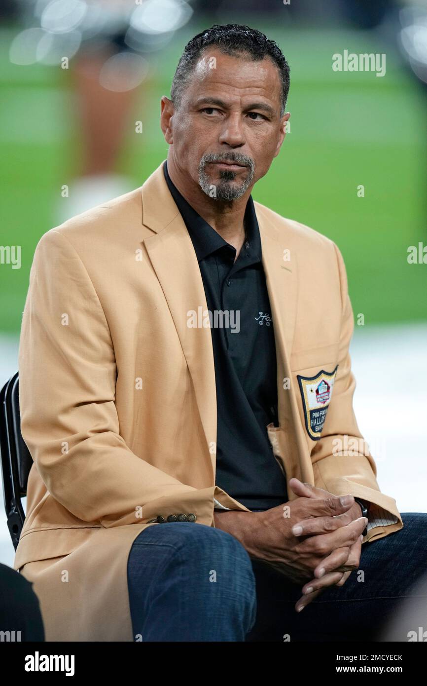 NFL Pro Football Hall of Fame inductee Rod Woodson is honored prior to ...