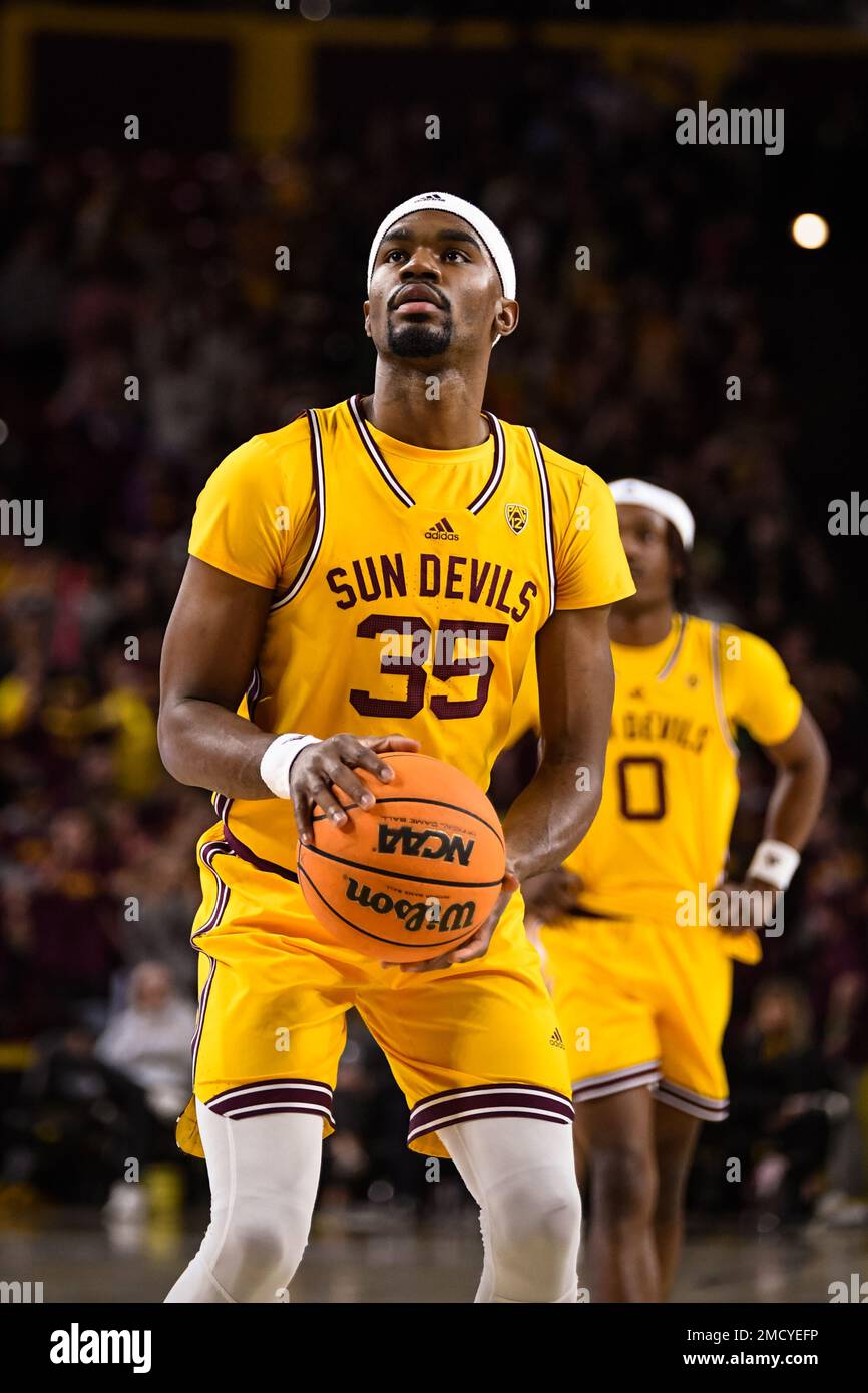 Arizona State guard Devan Cambridge (35) attempts a shot in the second ...