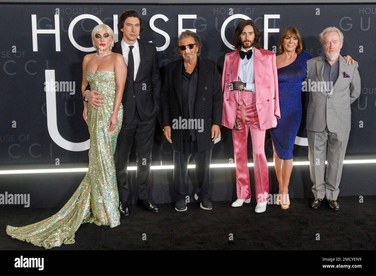 Lady Gaga, from left, Adam Driver, Al Pacino, Jared Leto, Giannina ...