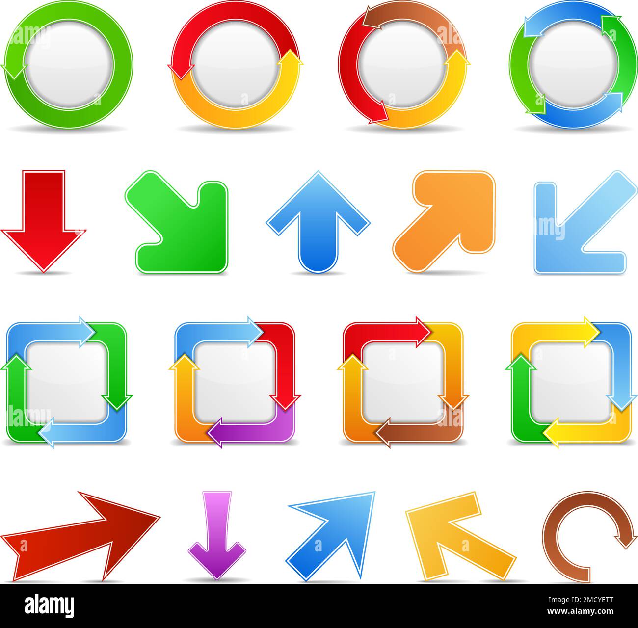 Set of design elements with arrows, vector eps10 illustration Stock ...
