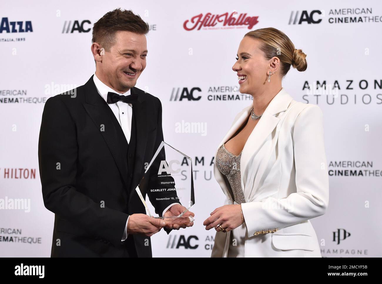 Jeremy Renner presents the 35th American Cinematheque Award to Scarlett ...