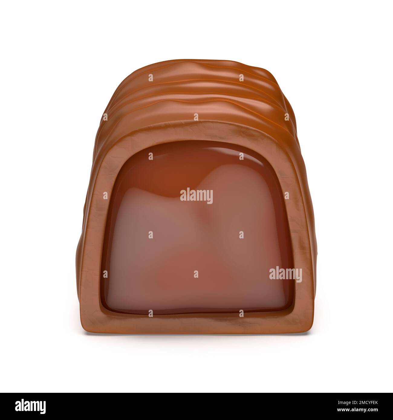 Milk chocolate candy with caramel filling inside Stock Photo - Alamy
