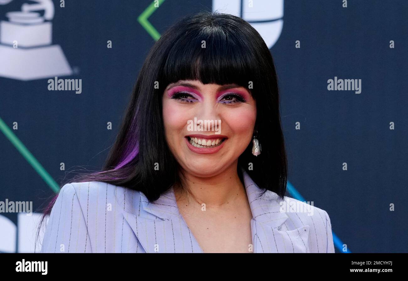 Mon Laferte arrives at the 22nd annual Latin Grammy Awards on Thursday ...