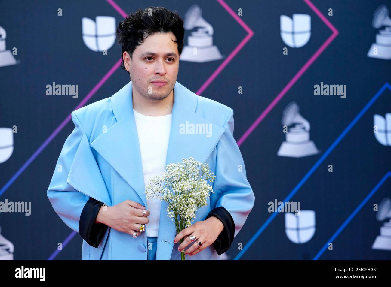 Marco Mares arrives at the 22nd annual Latin Grammy Awards on Thursday ...