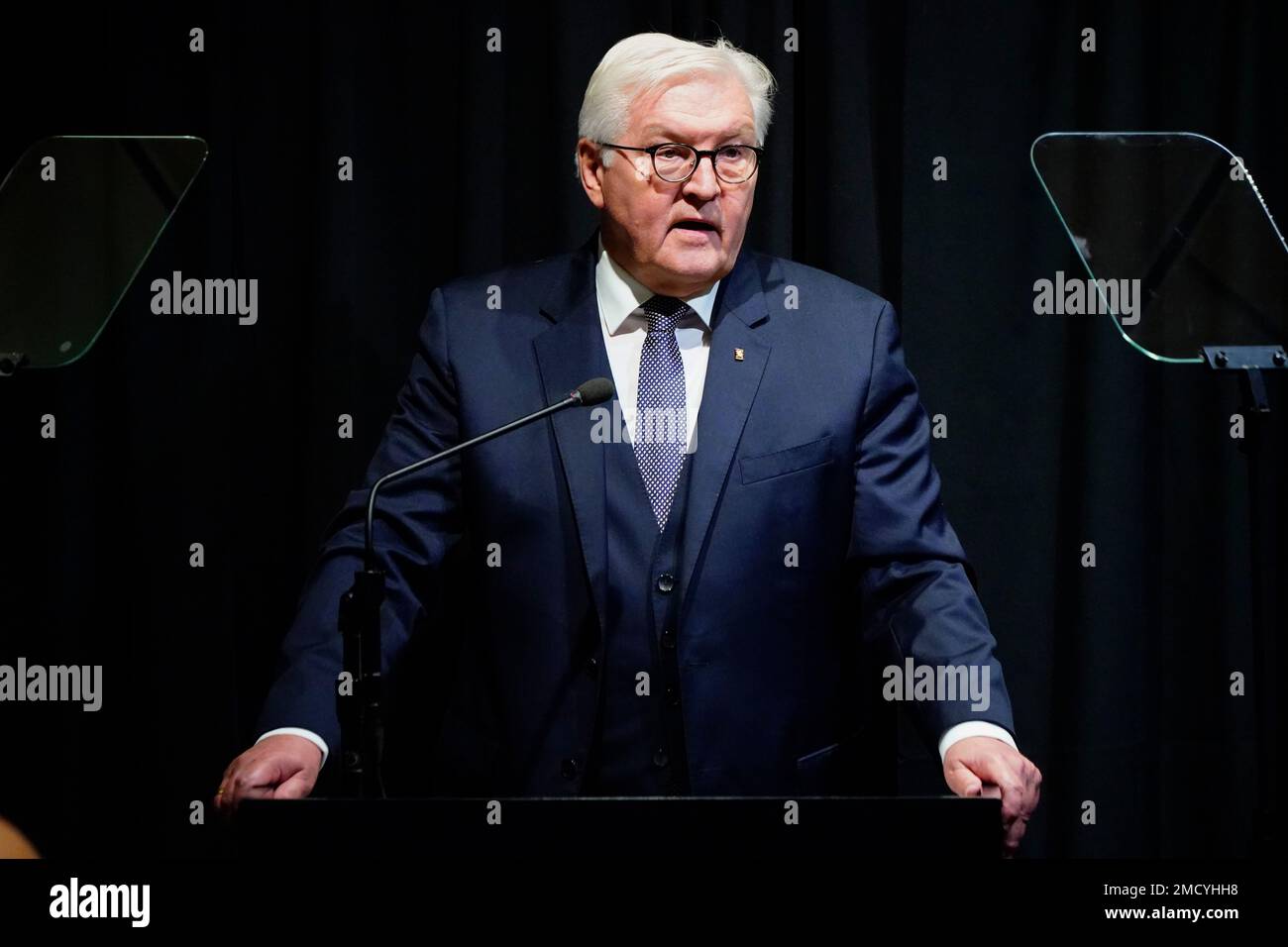 German President Frank-Walter Steinmeier speaks after accepting the Leo ...
