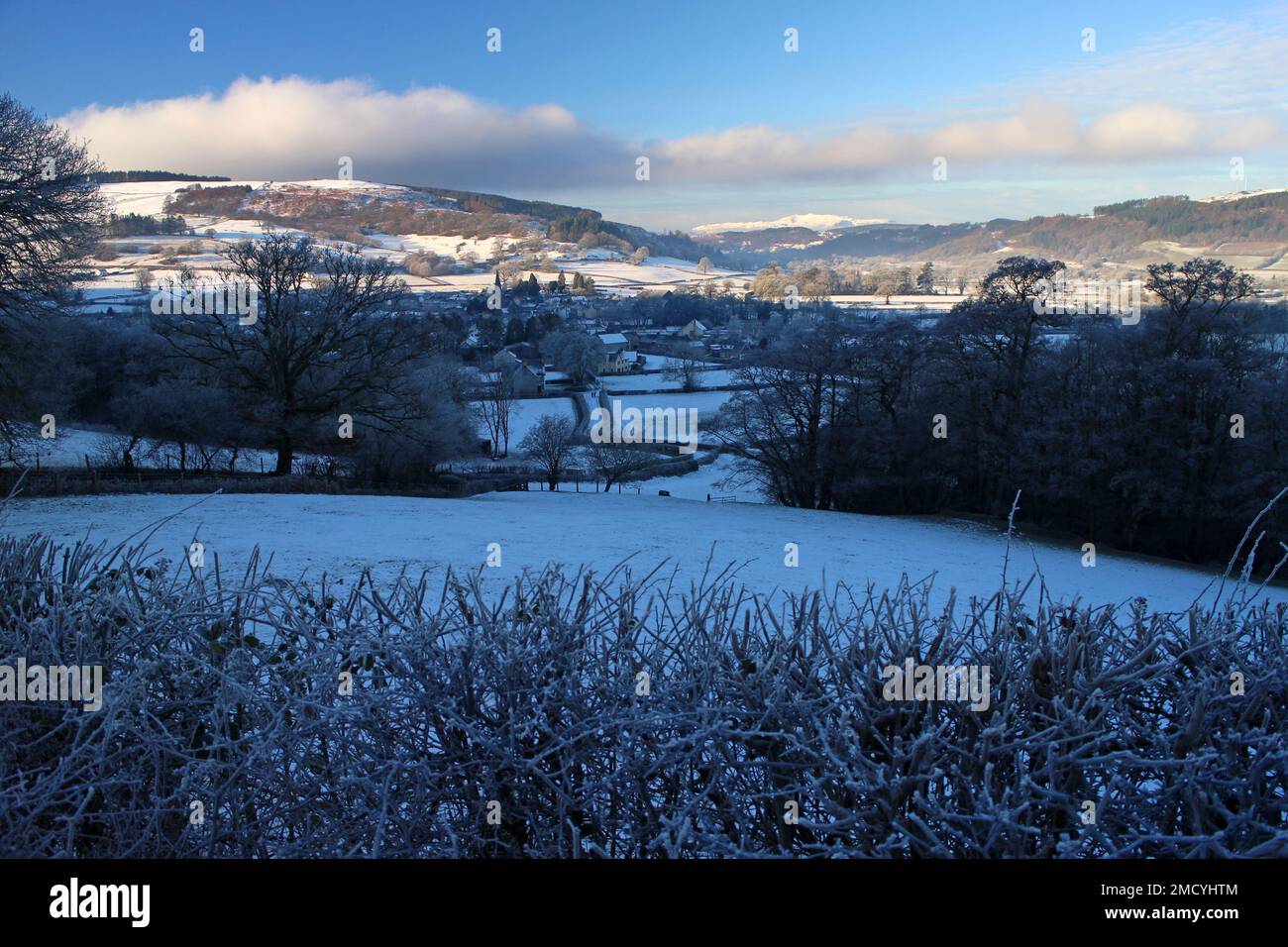 Llandrillo village wintery scene Stock Photo - Alamy