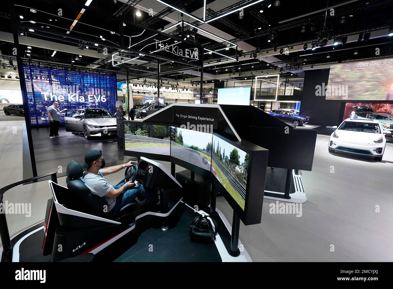 Kia Motors displays its new vehicles at the AutoMobility LA Auto Show ...