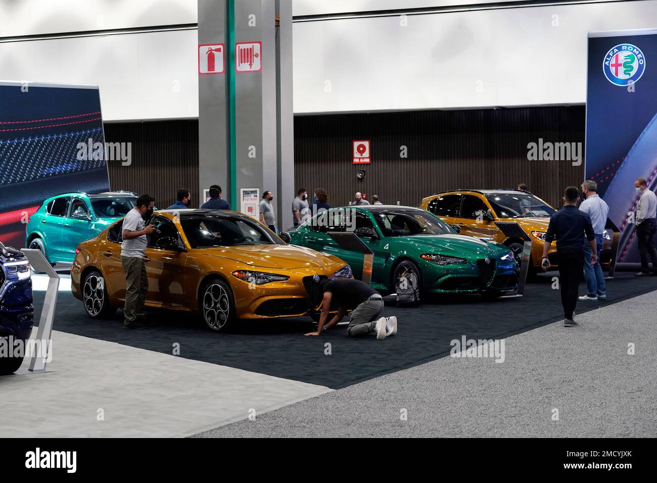 Alfa Romeo displays its new vehicles at the AutoMobility LA auto show ...