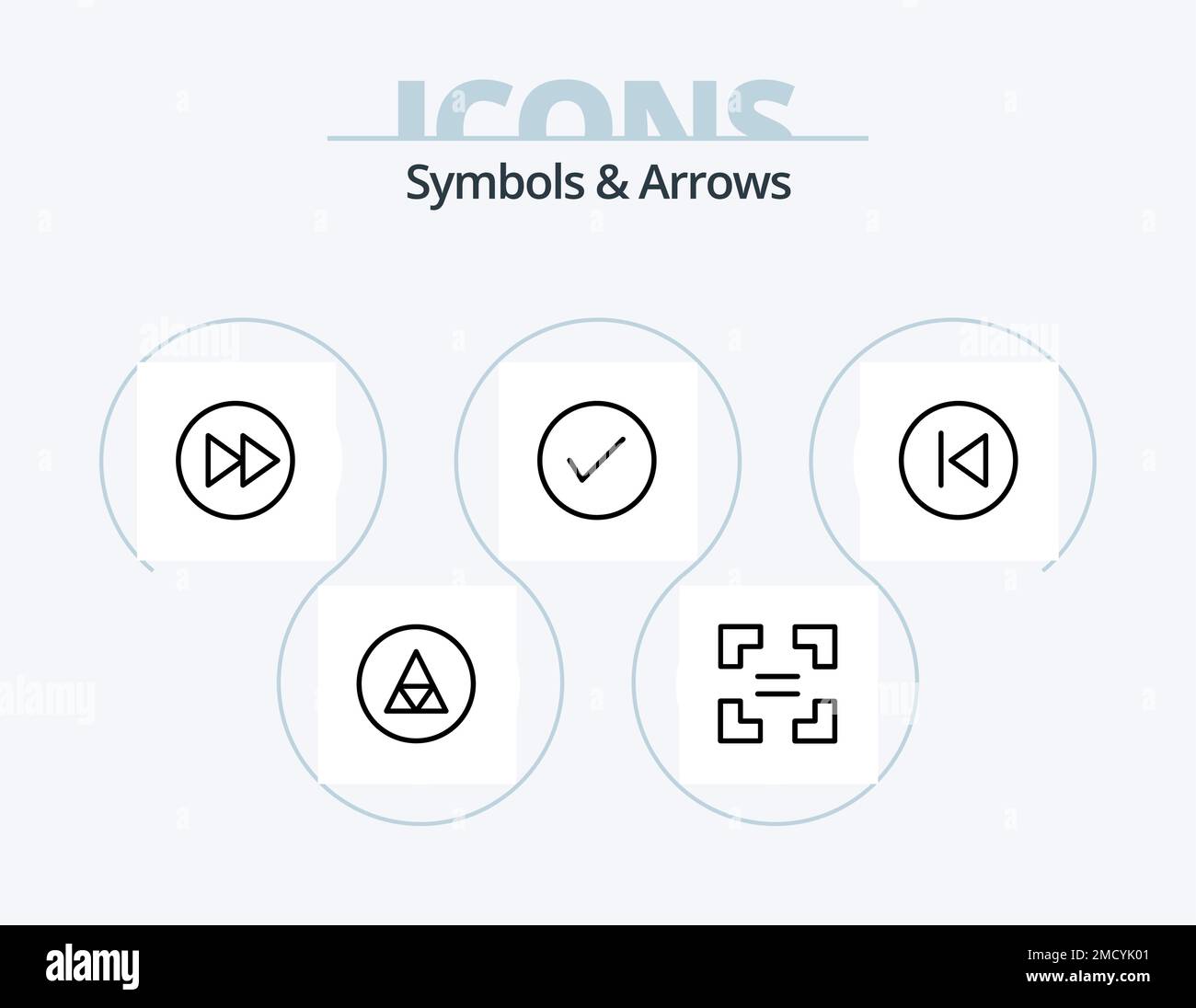 Symbols and Arrows Line Icon Pack 5 Icon Design. ray. circle. music ...