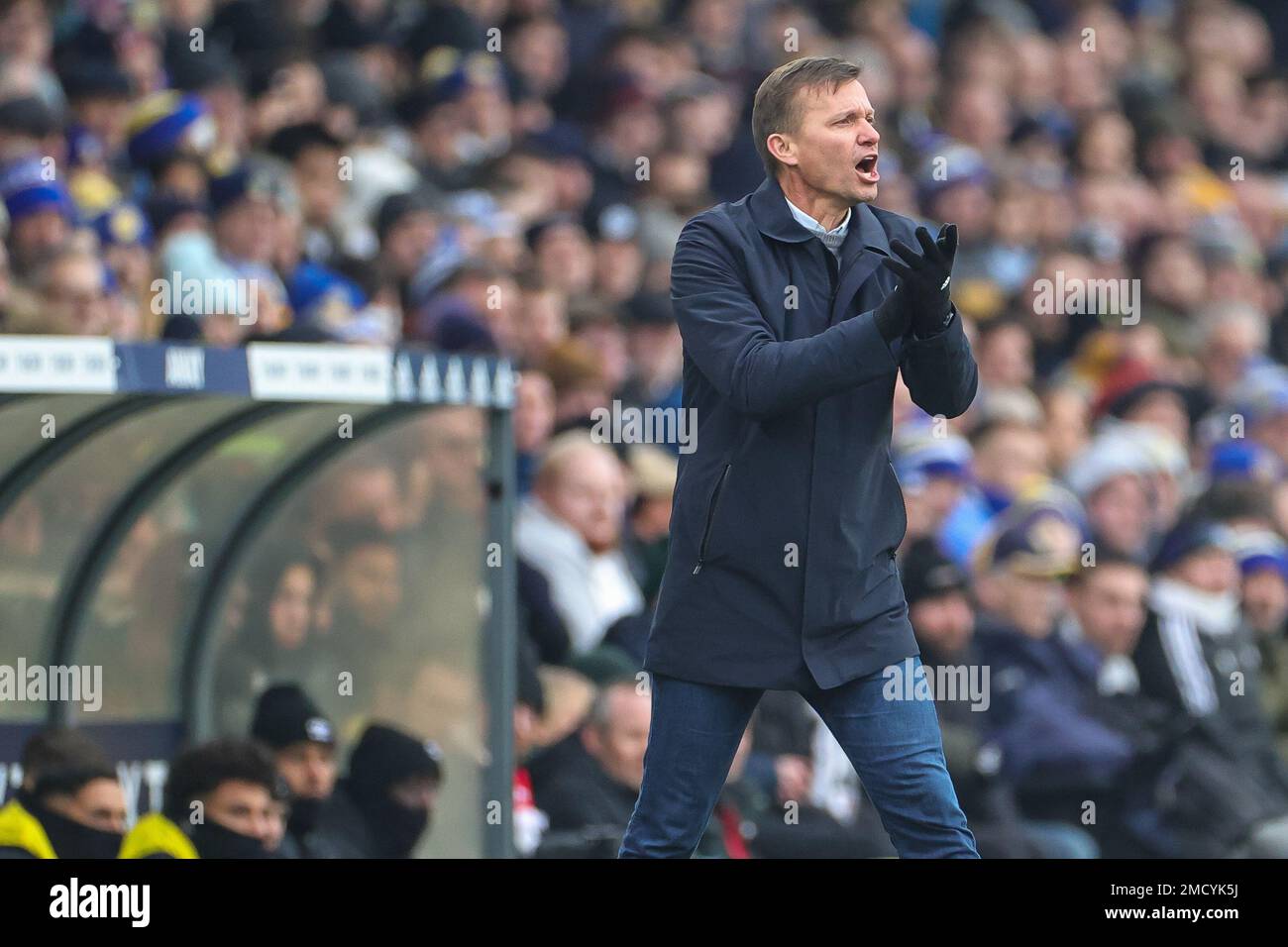 Jesse Marsch manager of Leeds United gives his team instructions during ...