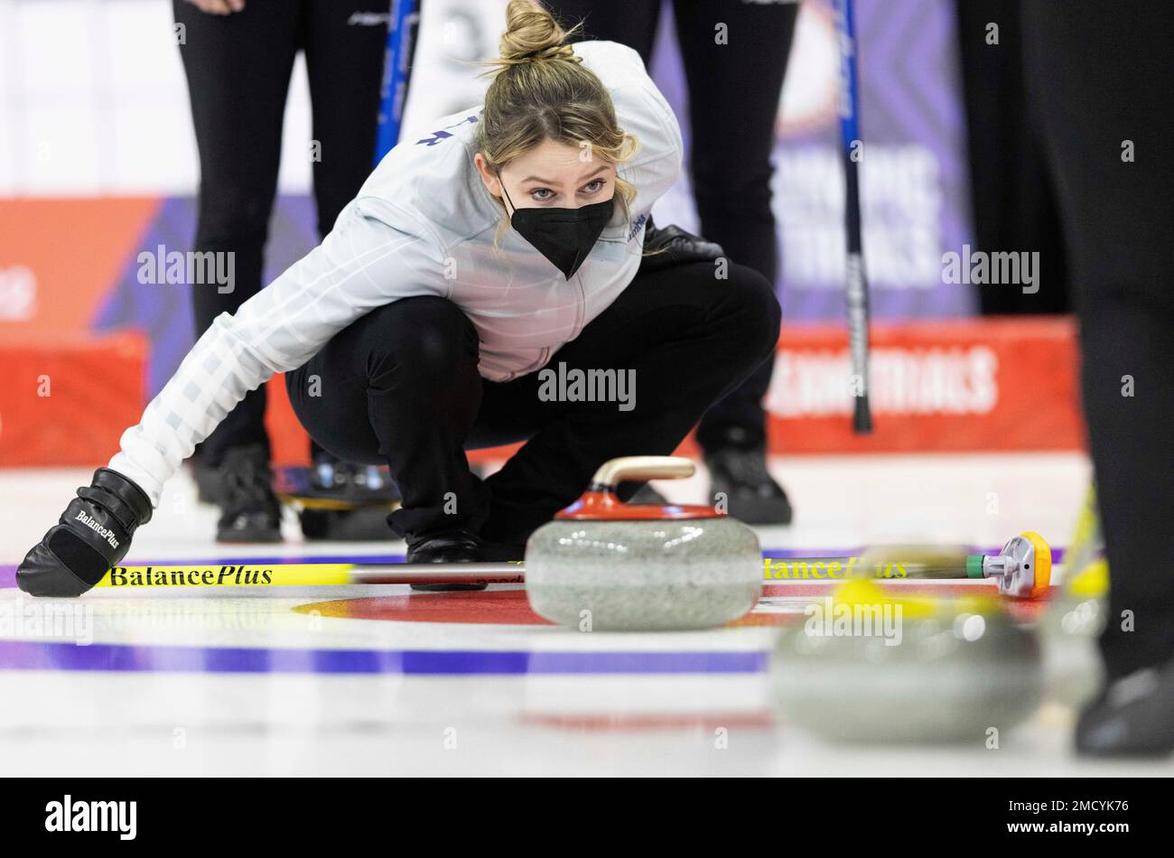 Team Bear's Madison Bear watches the rock approach the house while ...