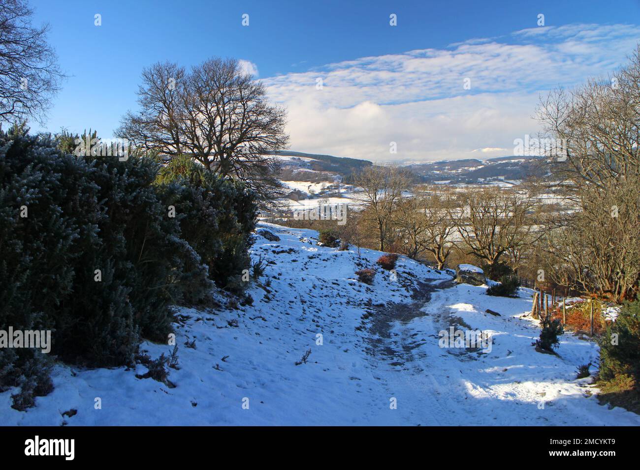 Llandrillo village wintery scene Stock Photo - Alamy