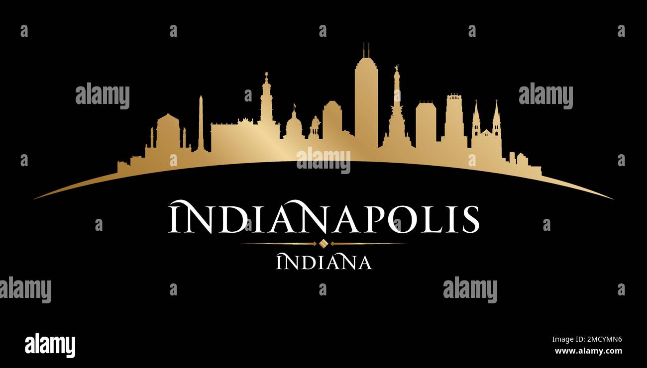 Indianapolis Indiana city skyline silhouette. Vector illustration Stock ...