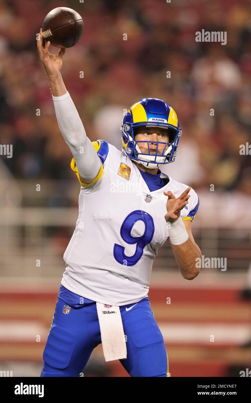 Los Angeles Rams quarterback Matthew Stafford (9) against the San ...