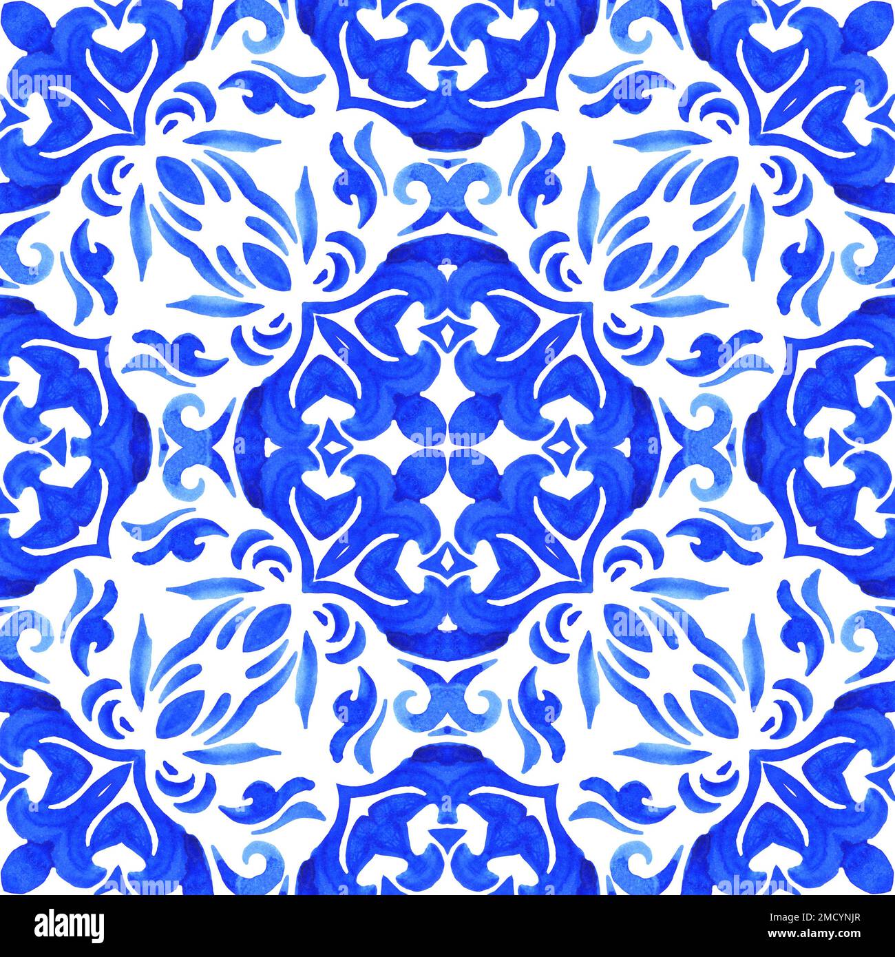 Pink seamless ornamental watercolor arabesque paint tile pattern for ...