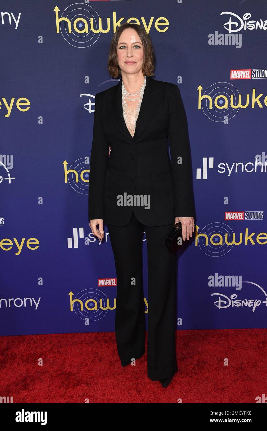 Vera Farmiga attends the LA premiere of "Hawkeye" at the El Capitan ...