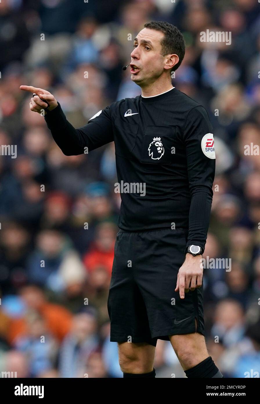 Manchester, UK. 22nd Jan, 2023. Referee David Coote during the Premier ...