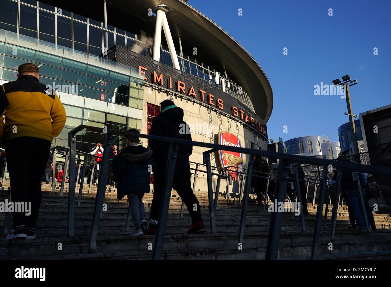 Fans arriving at the stadium ahead of the Premier League match at the ...