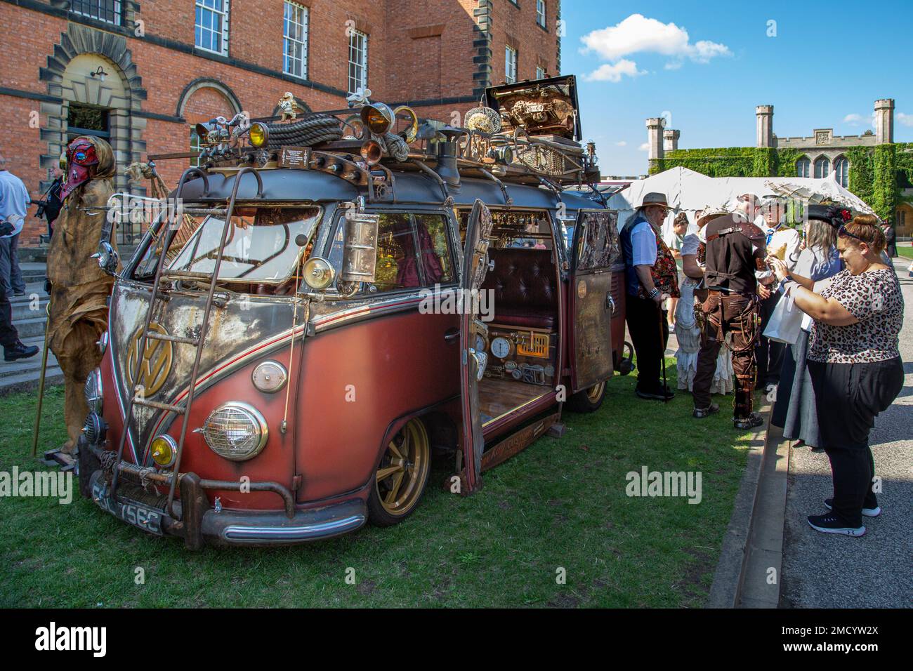 A customised Volkswagen camper van draws a crowd at Lincoln Steampunk ...