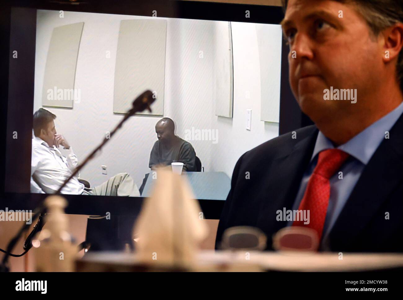 Brian Tabor, lead detective on the case, watches his interrogation ...