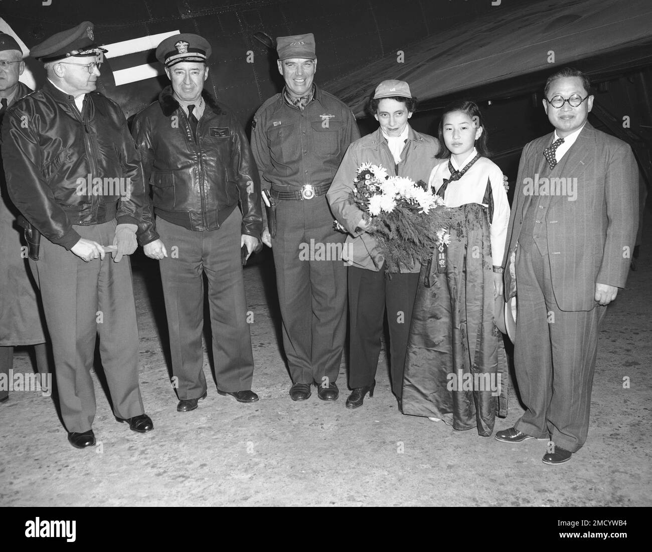 Pictured together on Nov. 8, 1952 upon arrival at Seoul, from left: Lt ...
