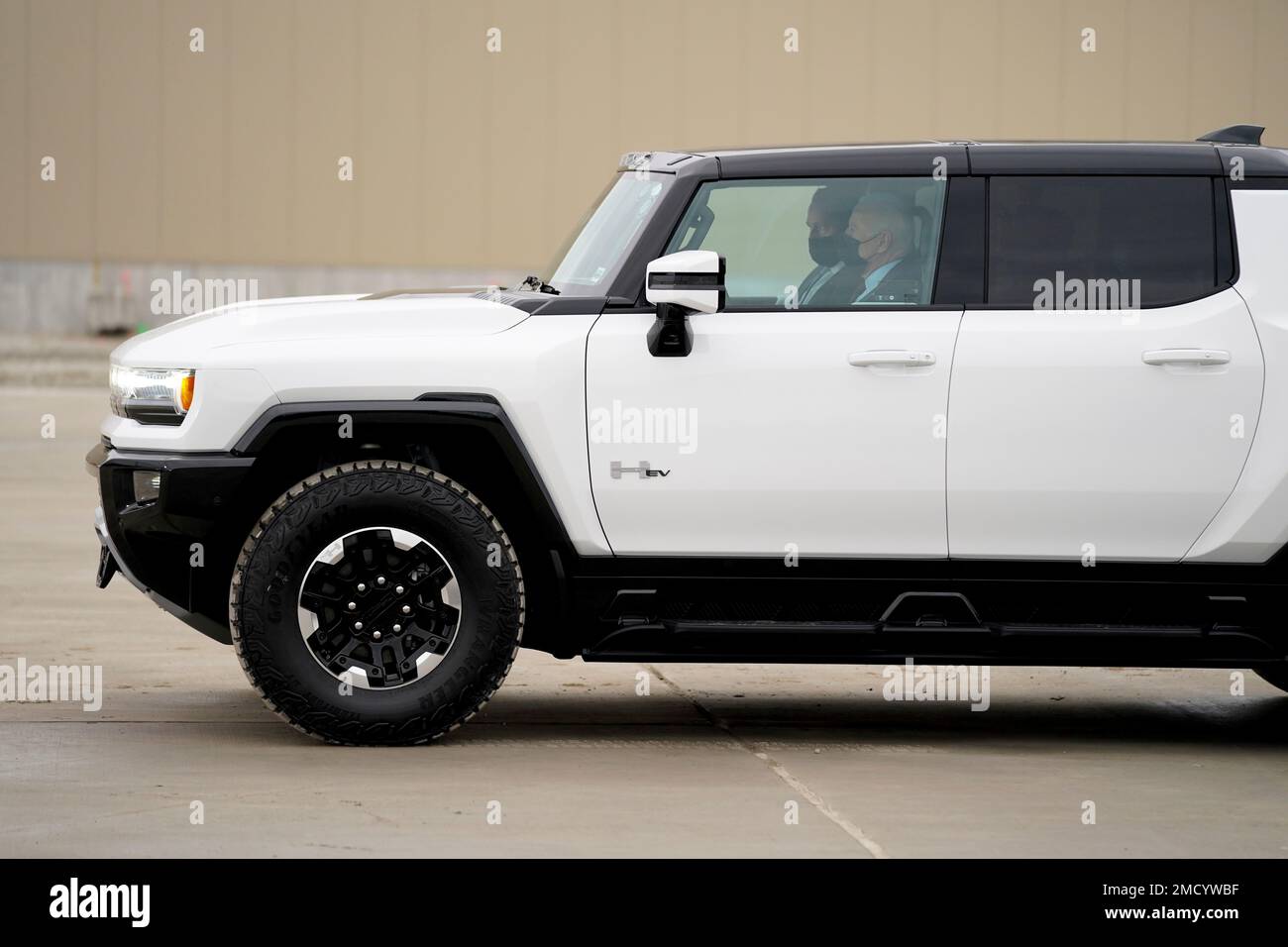 President Joe Biden test drives a Hummer at the General Motors Factory ...