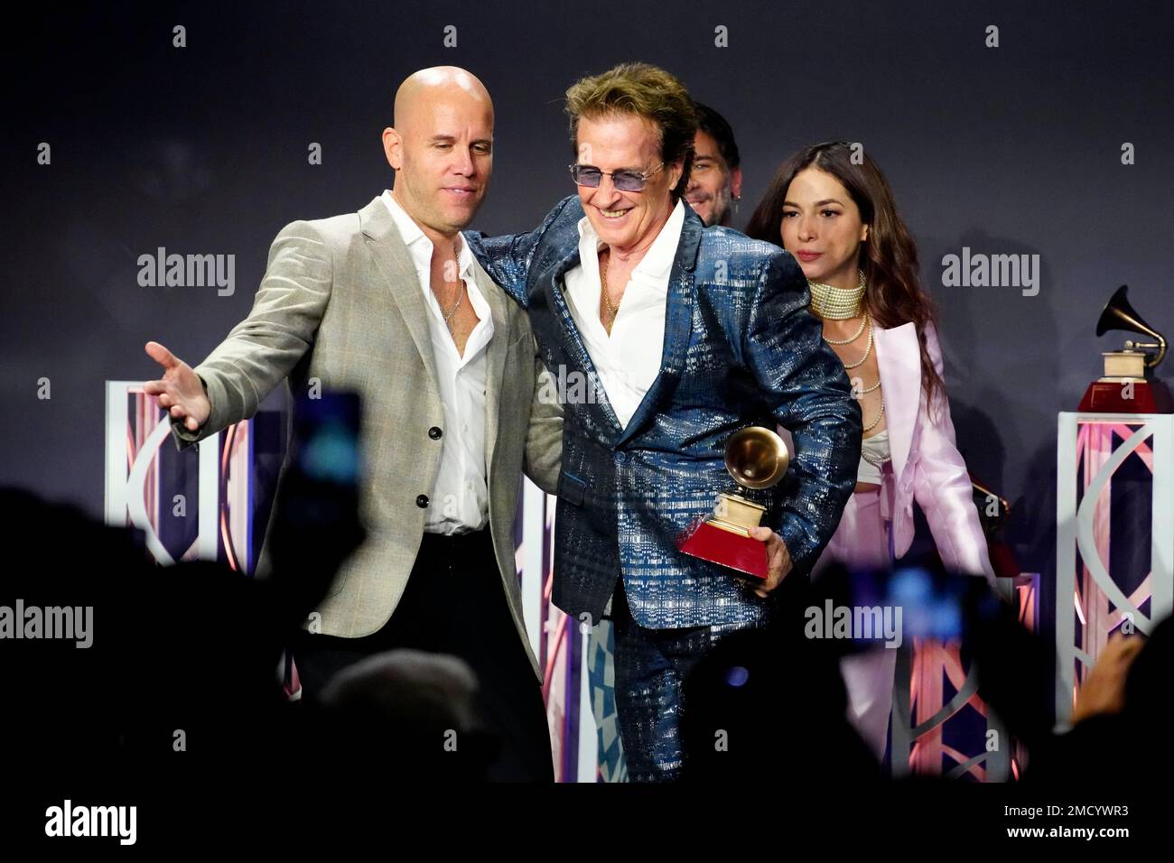 Recording artists Gian Marco Javier Zignago Alcóver, left, presents ...