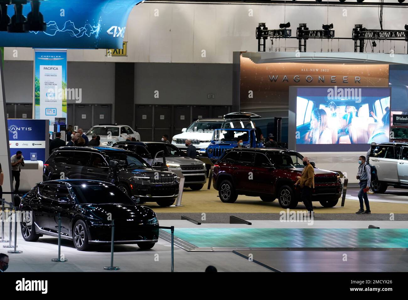 Cars from various automakers are displayed at the AutoMobility LA auto ...