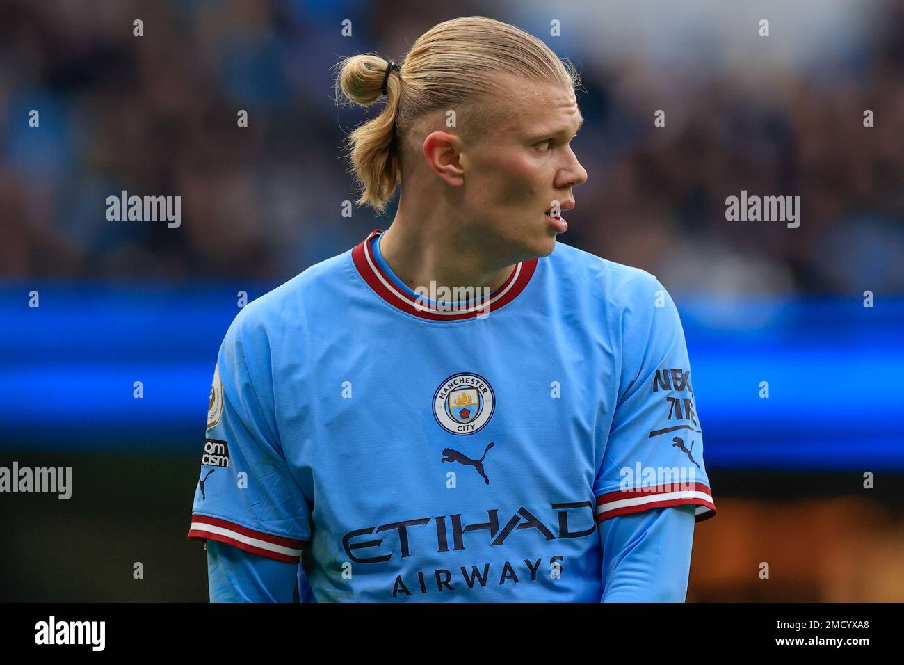 Erling Håland #9 of Manchester City during the Premier League match ...