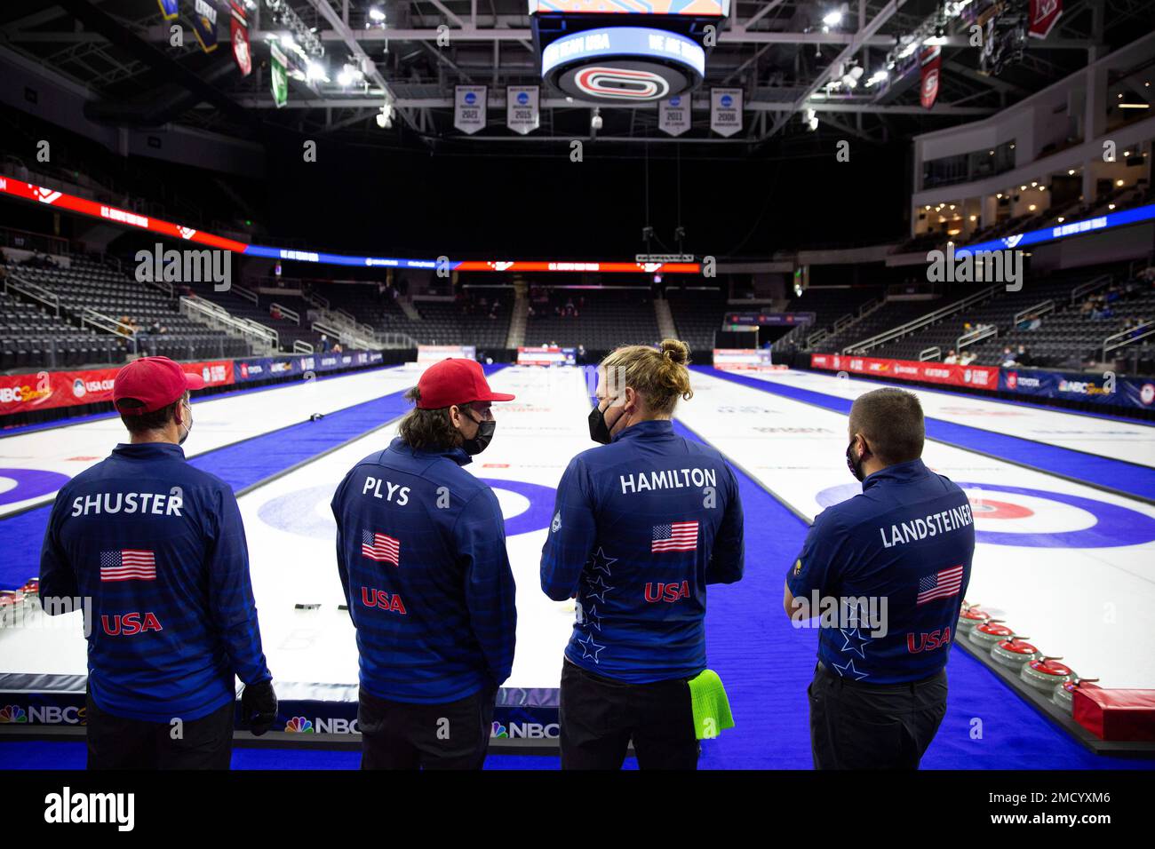 Team Shuster's John Shuster, from left, Chris Plys, Matt Hamilton and ...
