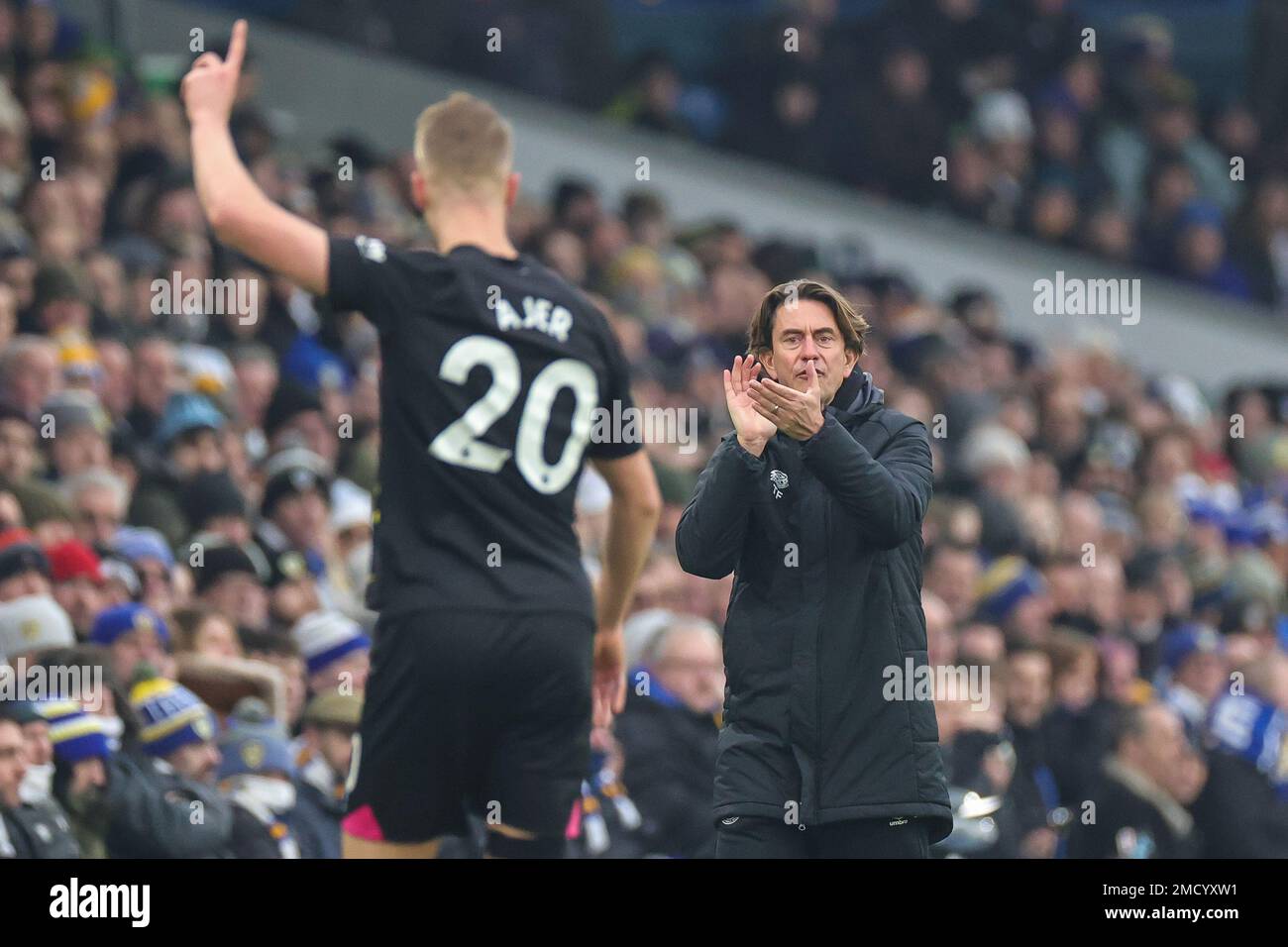 Thomas Frank manager of Brentford applauds his team during the Premier ...