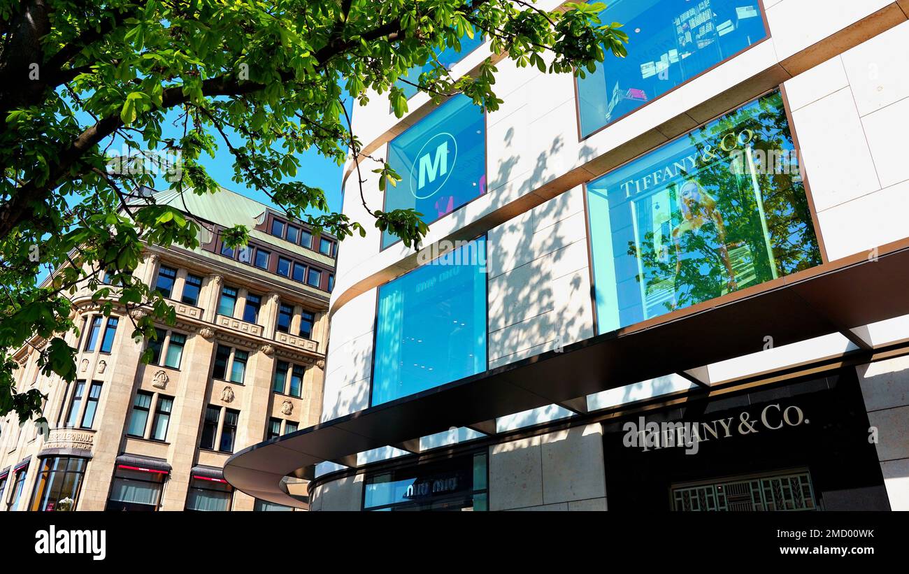 Historic Hohenzollernhaus (left) and modern commercial buildings in the ...