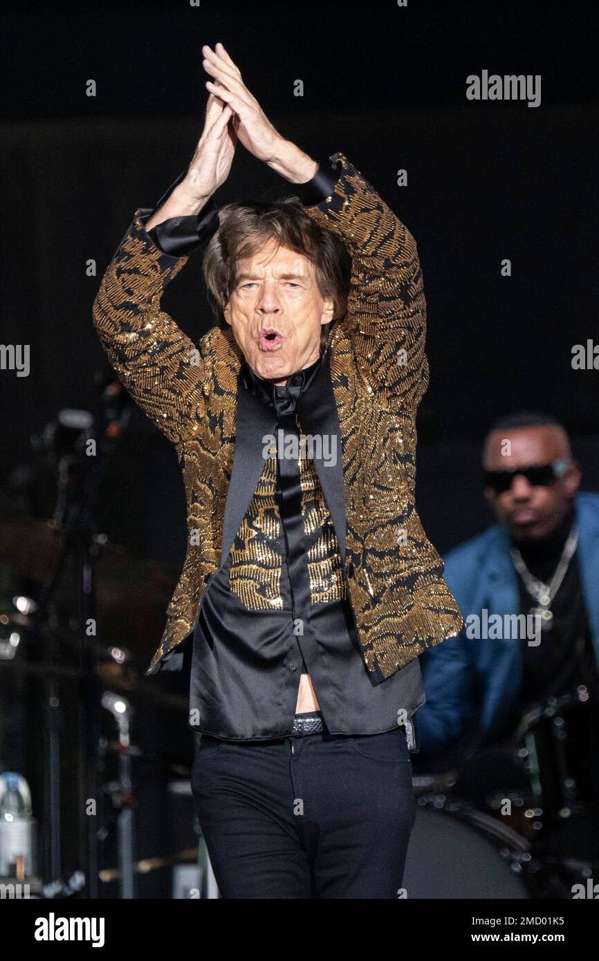 Mick Jagger, of the Rolling Stones, performs during the band's "No ...