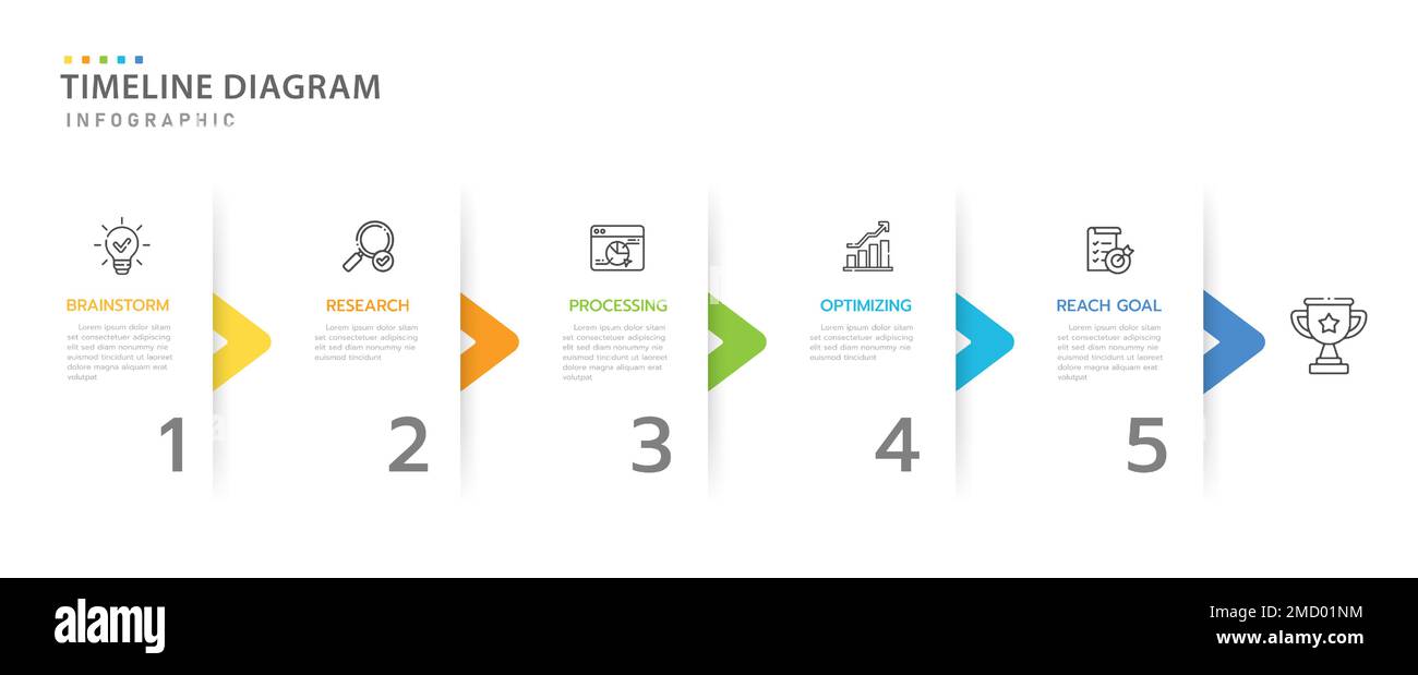 Infographic template for business. 5 Steps Modern Timeline diagram with ...