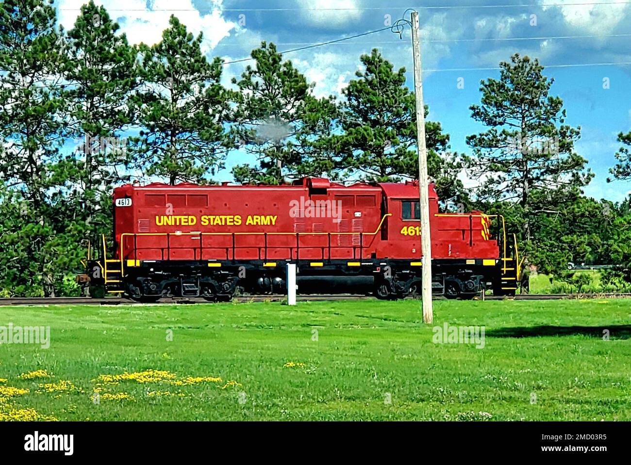 A U.S. Army locomotive used as part of rail operations is shown July 11 ...