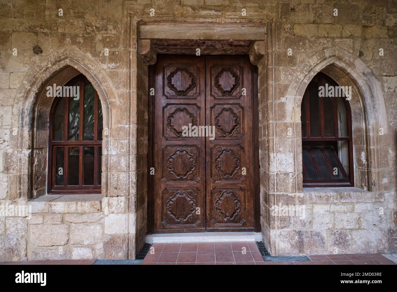 Old gothic building inside the Convent of San Domenico in Cagliari ...
