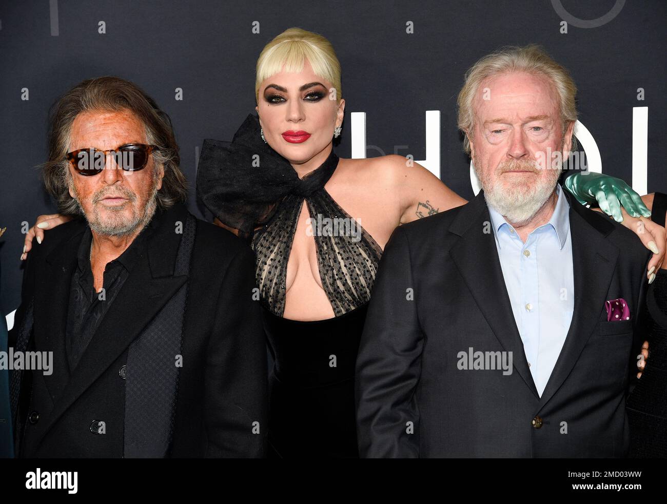Al Pacino, left, Lady Gaga and director Ridley Scott attend the ...